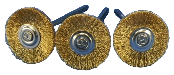 German Mounted Wire Brushes - Brass Wheel